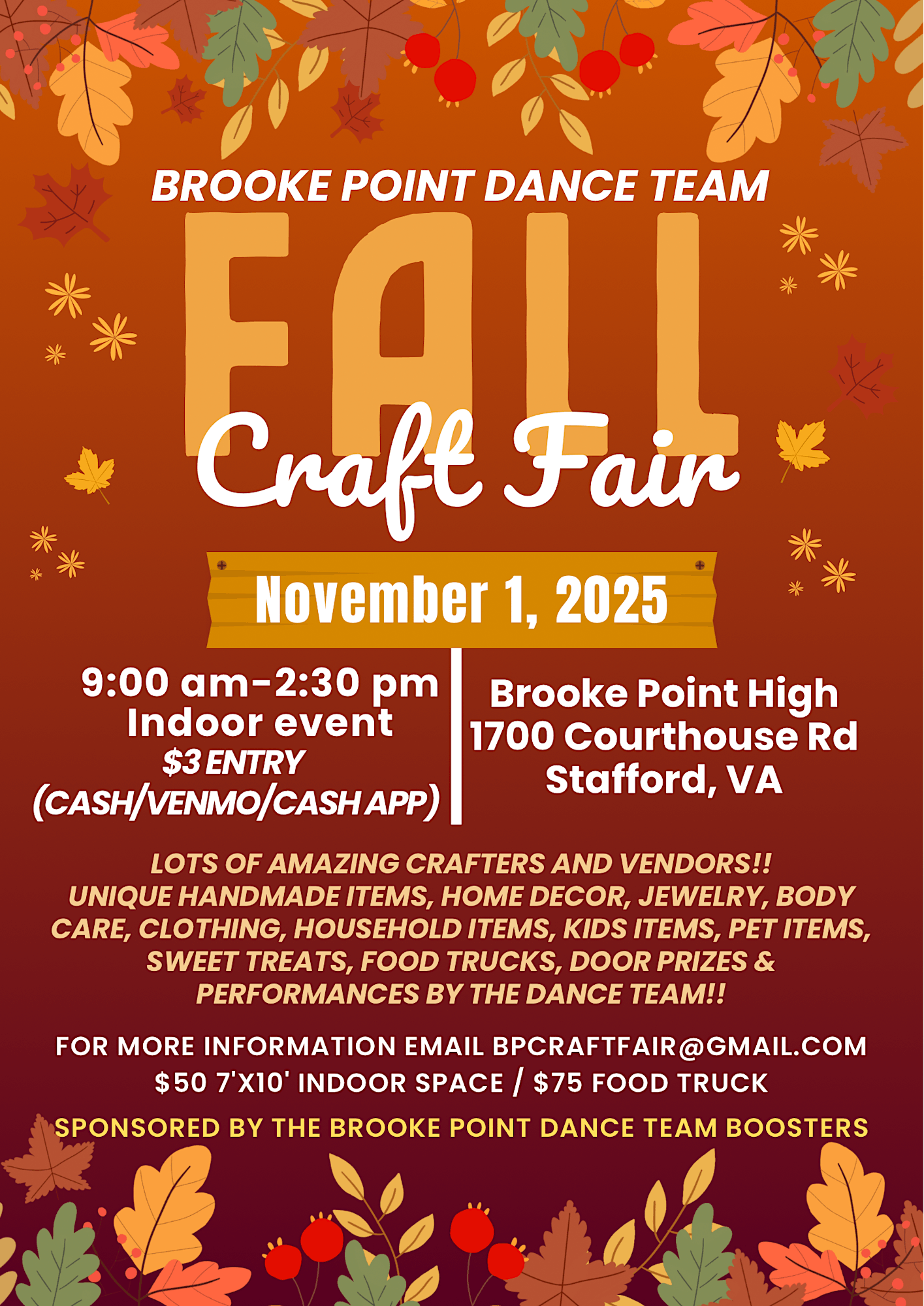 Brooke Point Dance Team Fall Craft Fair | Local Events